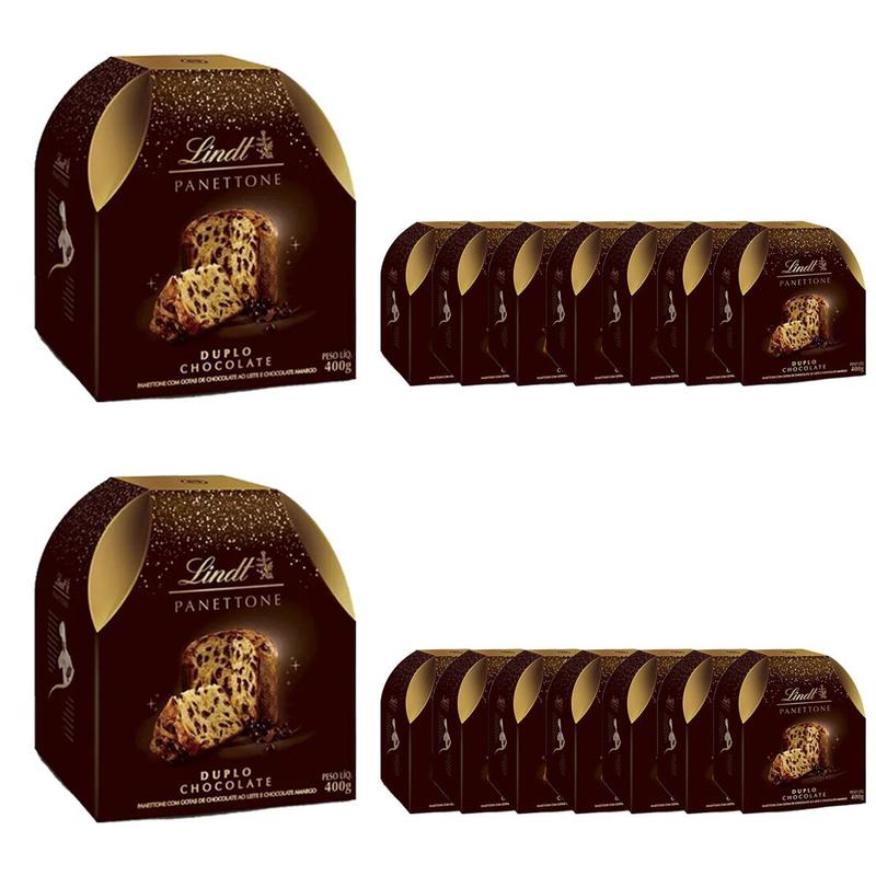 Kit 16x Panettone Duplo Chocolate 400g Lindt - Panetone - Magazine Luiza