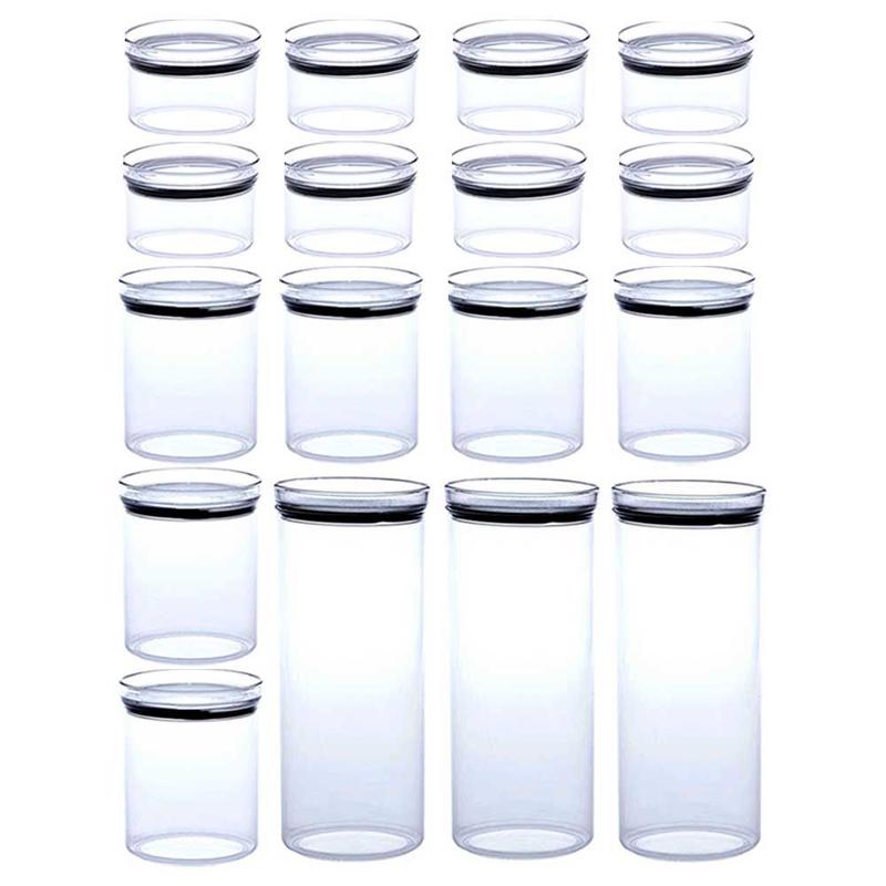 Kit 17 pote organizador hermético mantimento empilhável açúcar café ...