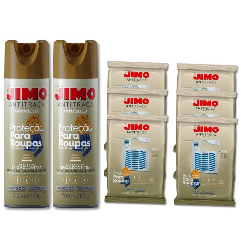 Kit 2 Anti Traça Jimo 300ml + 6 Cartelas Anti Traça Jimo - Inseticidas ...