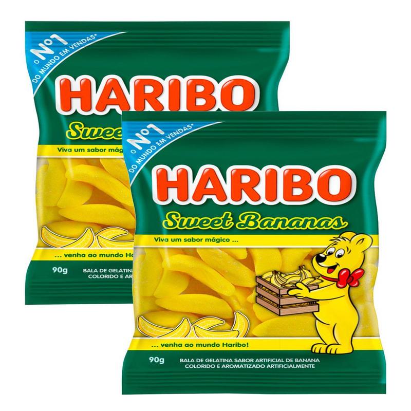 Kit 2 Balas de Gelatina Haribo Sweet Banana 90g - Bala de Gelatina ...