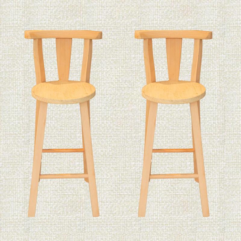 Kit 2 Banqueta Fixa Alta de Madeira Maciça Sem Pintura - CFC - Banqueta ...