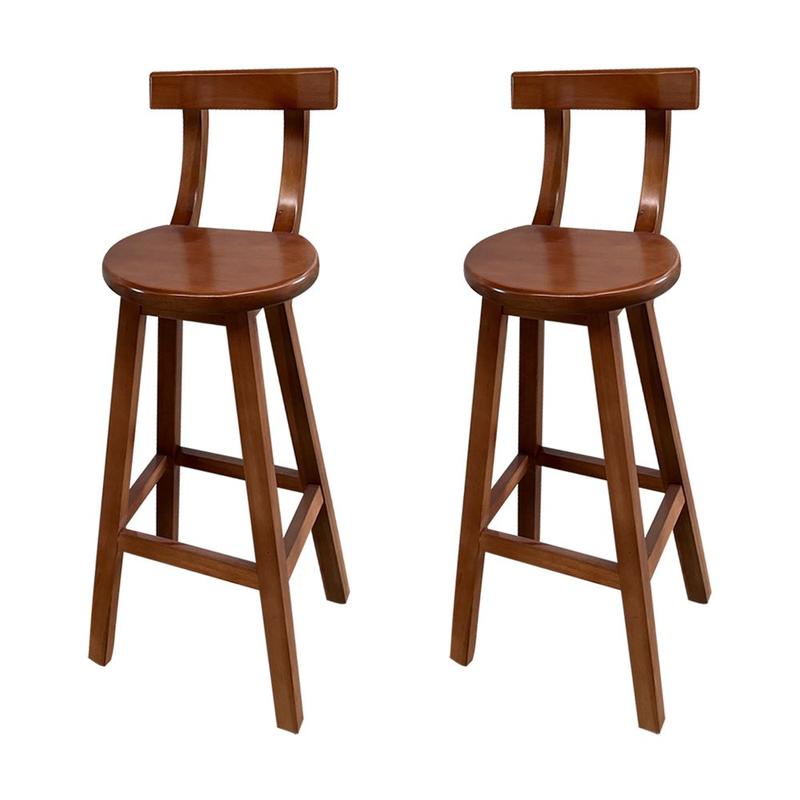 Kit 2 Banquetas Altas de Madeira com Encosto Girafa Imbuia - CASA TREE ...