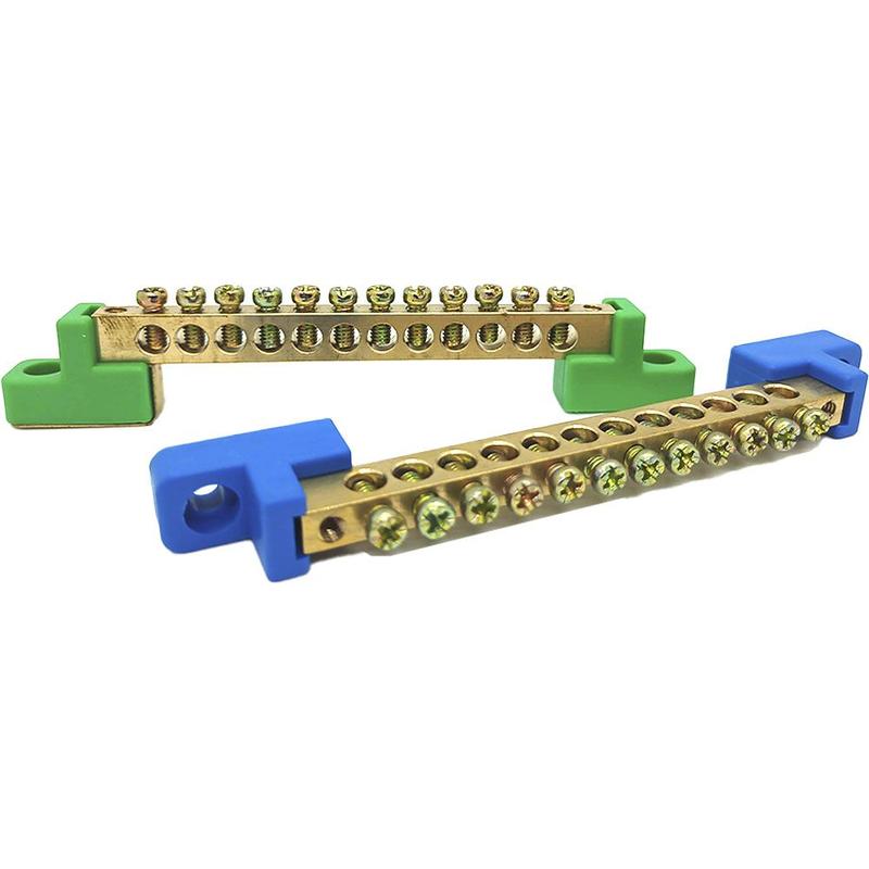 Kit 2 Barramentos Universal Neutro + Terra Terminal Barra Borne com 12 ...