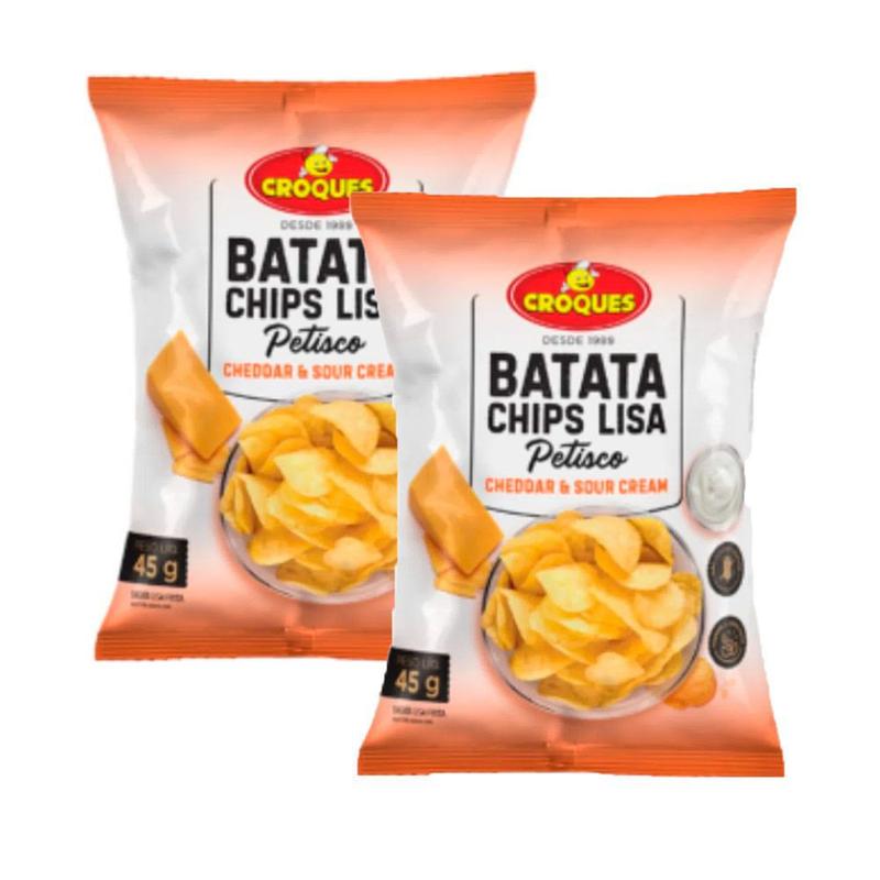 Kit 2 Batata Chips Lisa Croques Cheddar e Sour Cream 45g - Chips ...