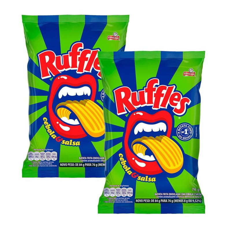 Kit 2 Batata Ruffles Elma Chips Sabor Cebola e Salsa 76g - Ruffles - Magazine Luiza