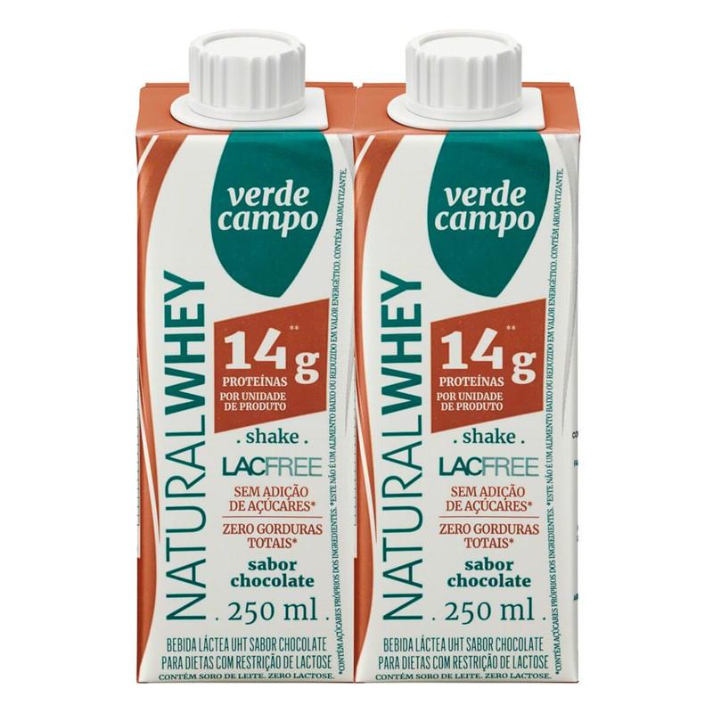 Kit 2 Bebida Láctea UHT Natural Whey Shake Lacfree Verde Campo Sabor ...