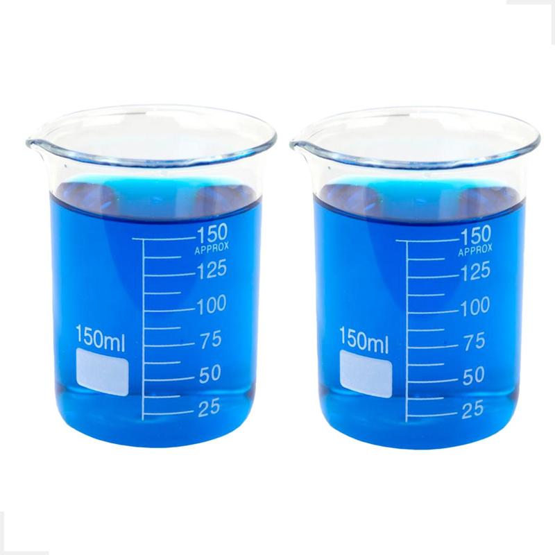 Kit 2 Béquer 150ml Becker de Vidro Forma Baixa Graduado - Perfecta ...