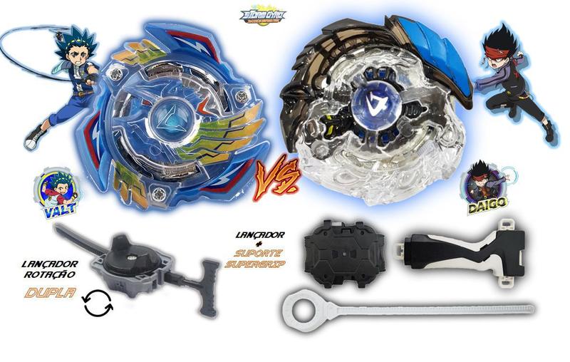 Kit 2 Beyblade Burst + 2 Lançador Valtryek Vs Killer Deathscyter Valt e ...