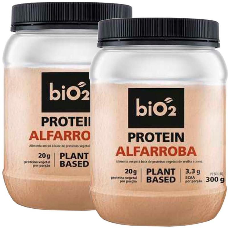 Kit 2 BiO2 Protein Plant Based Vegan Sabor Alfarroba 300g - Massa ...