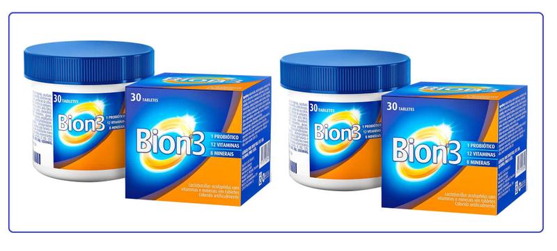 Kit 2 Bion 3 30 Comprimidos Probióticos Suplemento Alimentar - Merck ...