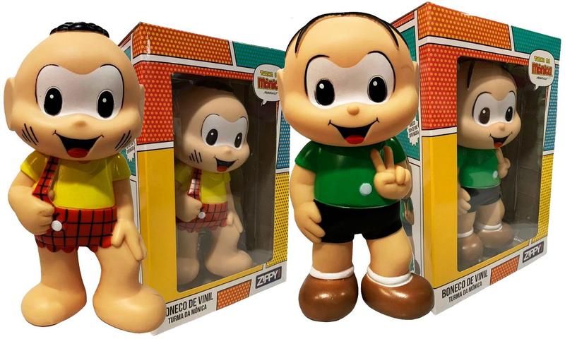 Kit 2 Bonecos Vinil Turma da Mônica Cascão E Cebolinha Zippy Toys ...