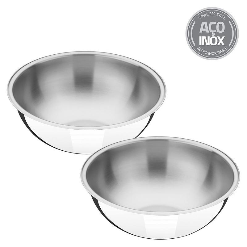 Kit 2 Bowls Para Preparo Tigelas Aço Inox 24cm Tramontina - Tigela ...