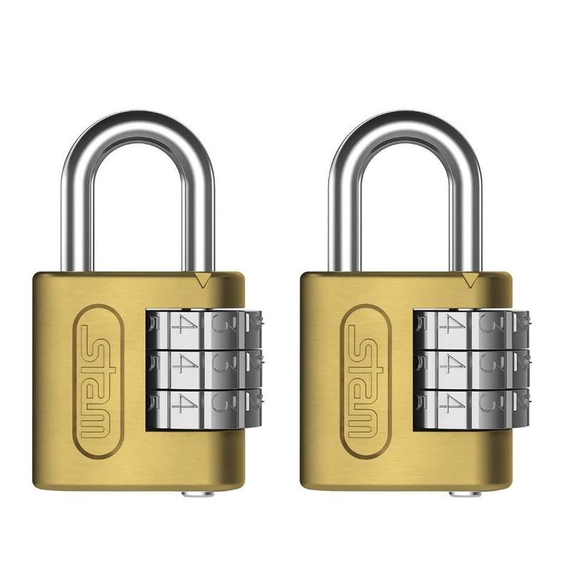 Kit 2 Cadeados Com Segredo Zamac Latonado E-Coat 25mm - Stam - Cadeados ...