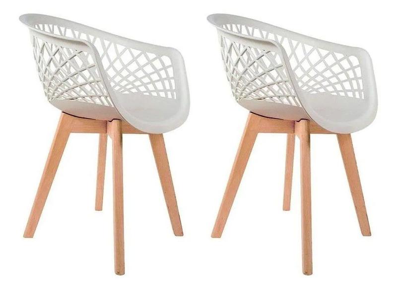 Kit 2 Cadeiras Design Eames Wood Web Branca Poltrona - Homelandia ...