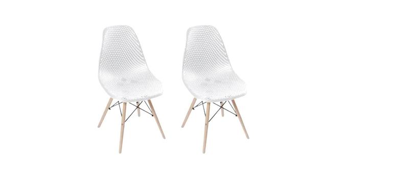 Kit 2 Cadeiras Eames Design Colméia Eloisa Branca - Homelandia - Móveis ...