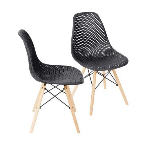 Kit 2 Cadeiras Eames Design Colméia Eloisa Preto - homelandia - Móveis ...