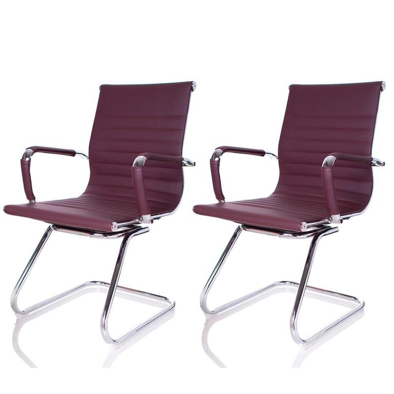 Kit 2 Cadeiras Fixas Interlocutor Charles Eames Esteirinha Marrom - BERING - Cadeira Fixa ...