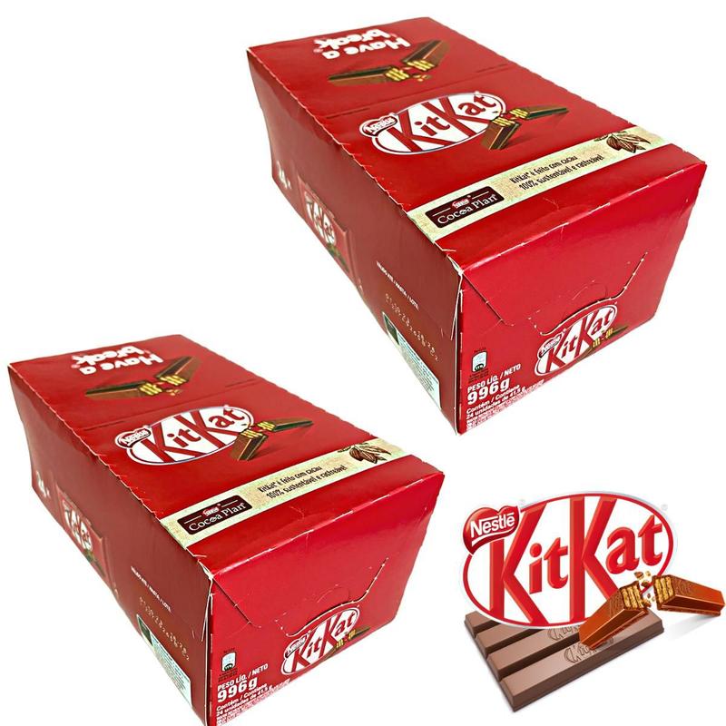 Kit 2 Caixas Chocolate Kit Kat Ao Leite Cx/Com 24 Unids cada - Nestle ...