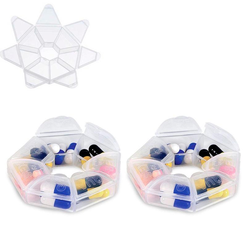 Kit 2 caixas porta cápsula comprimidos com 7 compartimentos semanal ...