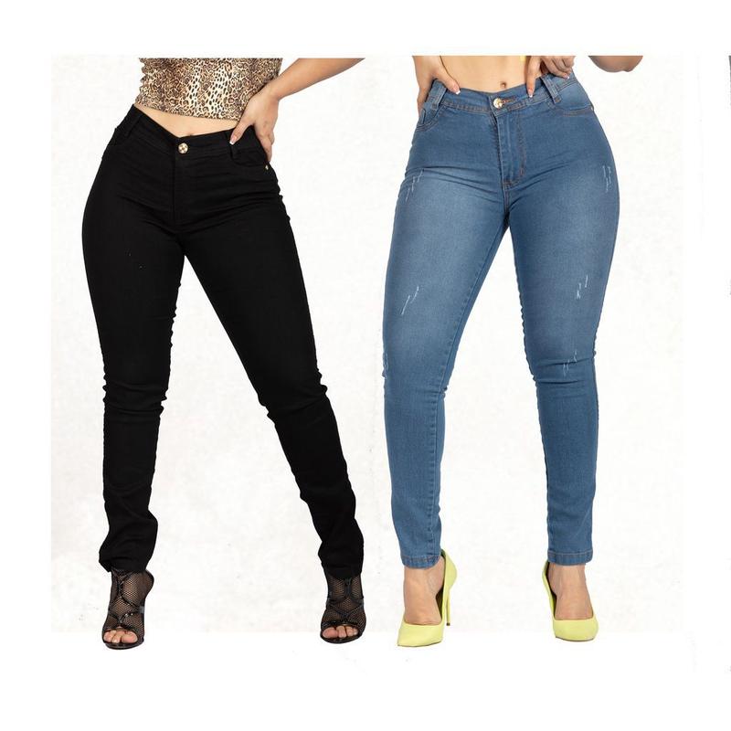 Kit 2 Calças Jeans Feminina Hot Pants Levanta Bumbum Premium - Torres ...