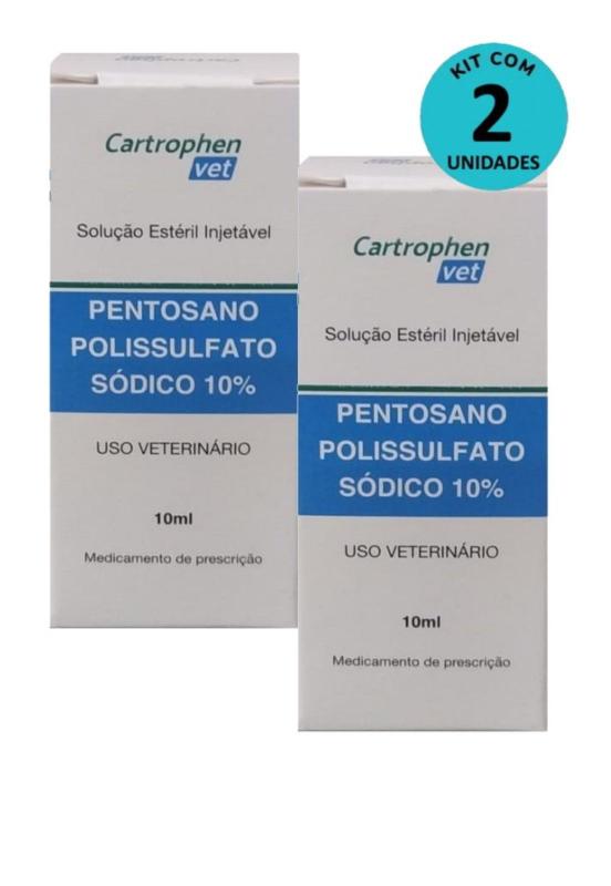 Kit 2 Cartrophen Vet 10ml (Pentosano Polissulfato Sódico 10% ...