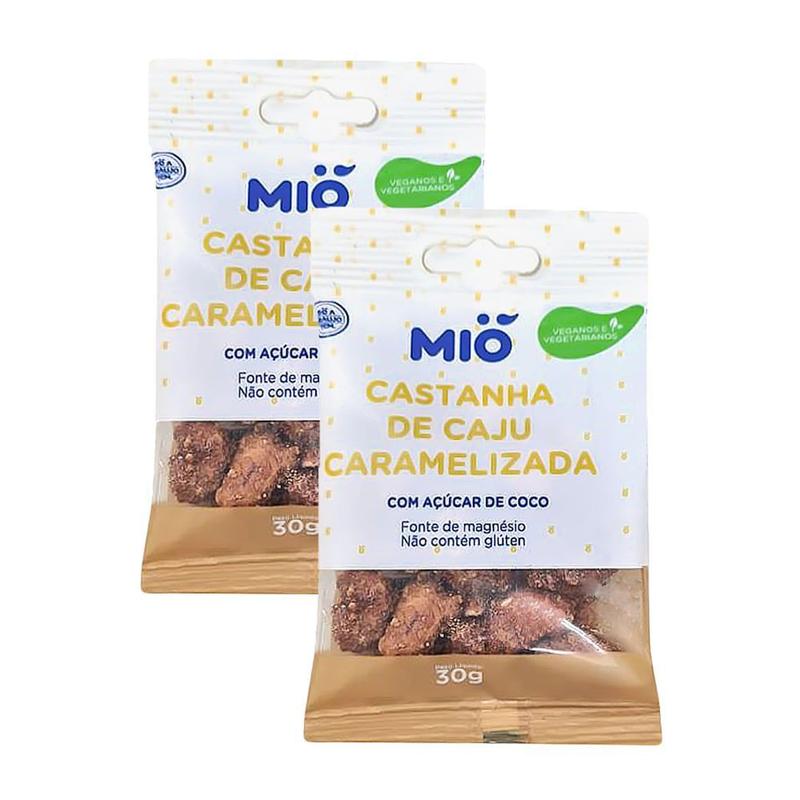 Kit 2 Castanha de Caju Mió Caramelizada 30g - Castanha - Magazine Luiza