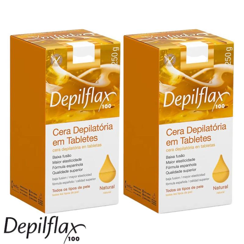 Kit 2 Cera Quente Depilação Elástica Natural Em Barras 250g Depilflax ...