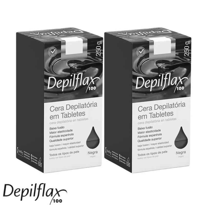 Kit 2 Cera Quente Depilação Elástica Negra Em Barras 250g Depilflax ...