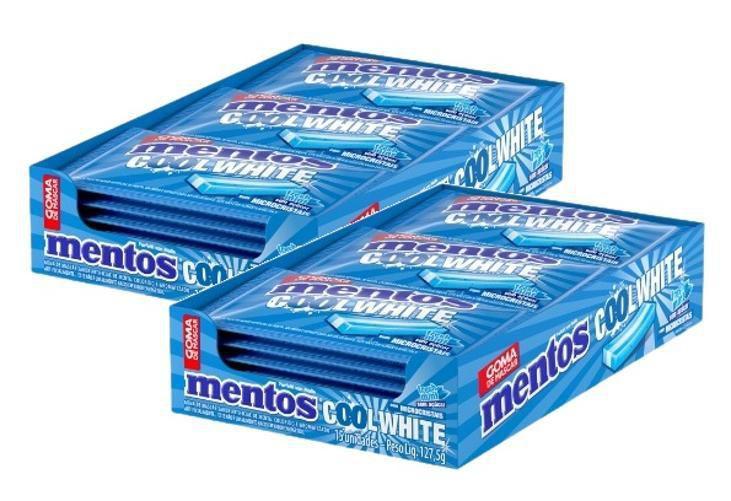 Kit 2 Chicle Mentos Cool White 3 Camadas Menta 15 Unid 127G - Chicletes ...