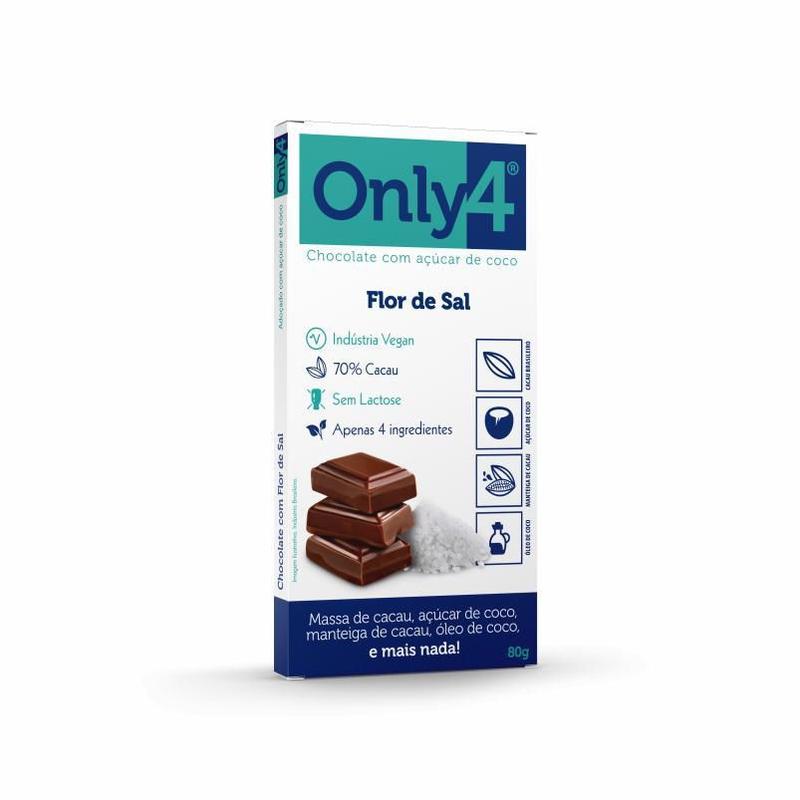 Kit 2 Chocolate 70% Cacau Flor De Sal S/ Lactose Only4 80G - Chocolate sem Lactose - Magazine Luiza
