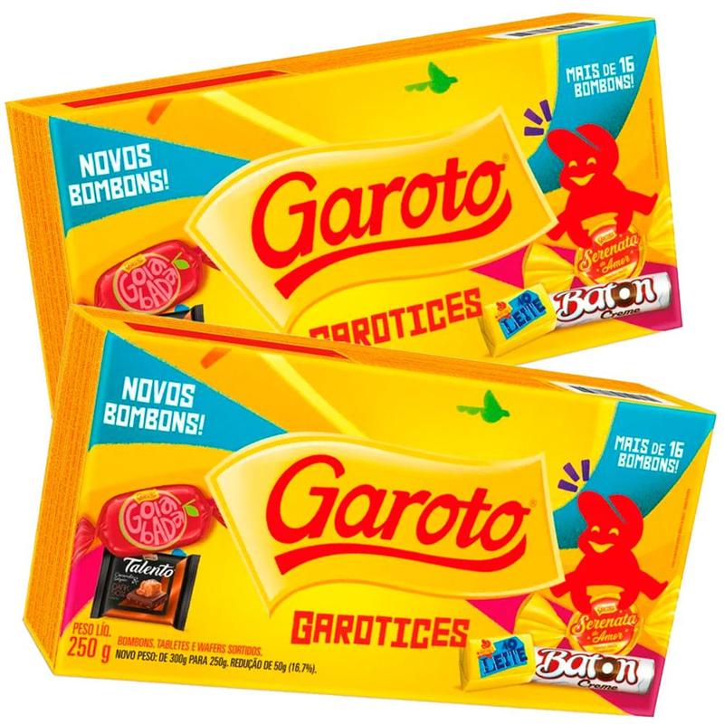 Kit 2 Chocolate Garoto Caixa de Bombons Sortidos 250g cada - Bombom - Magazine Luiza