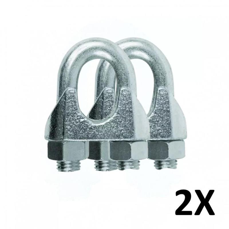 Kit 2 Clips Grampado Para Cabo De Aço 3Mm 1/8'' - Clip Grampado ...