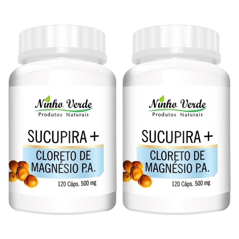 Kit 2 Cloreto De Magnésio P.a + Sucupira 500mg 120 Capsulas - Ninho Verde - Cloreto de Magnésio ...