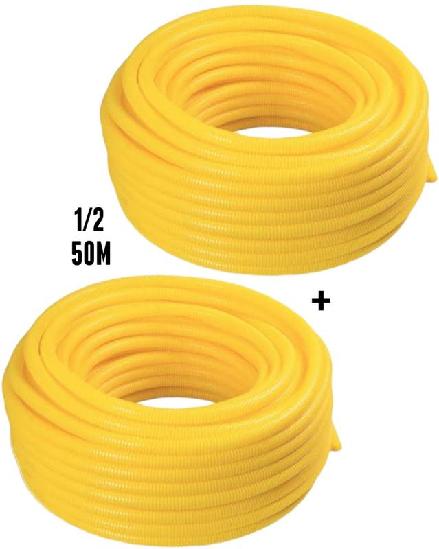 Kit 2 Conduite Corrugado 1/2mm 50 Metros Amarelo Pead - Ecology ...