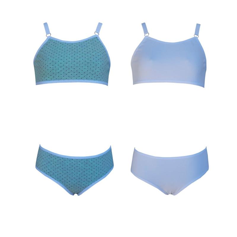 Kit 2 Conjunto Sutiã e Calcinha Juvenil sem Bojo Algodão - OPTE MODA ...