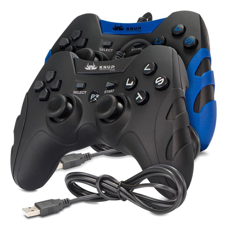 Kit 2 Controle Pc Computador Usb Note Joystick Dualshock - IMP - Outros ...