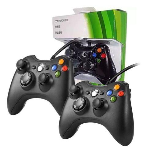 Kit 2 Controle Xbox 360 Pc Notebook Celular Com Fio Joystick - ALTOX ...
