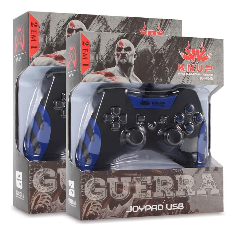 Kit 2 Controles Joystick Usb Pc Computador Dualshock - IMP - Controle ...