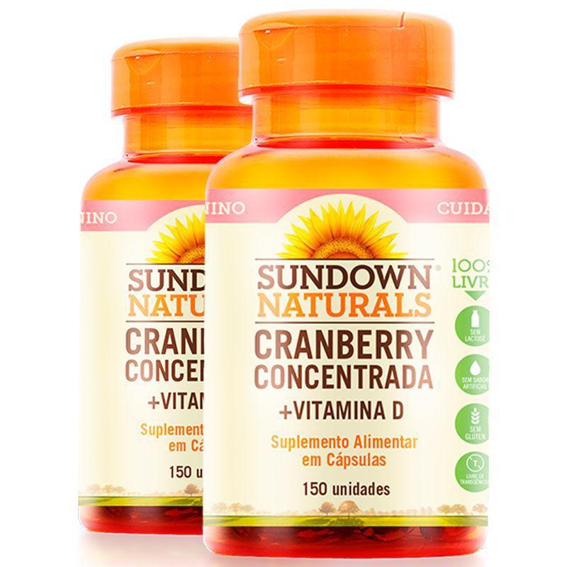 Kit 2 Cranberry Concentrada + Vitamina D Sundown 150 cápsulas - Sundown ...