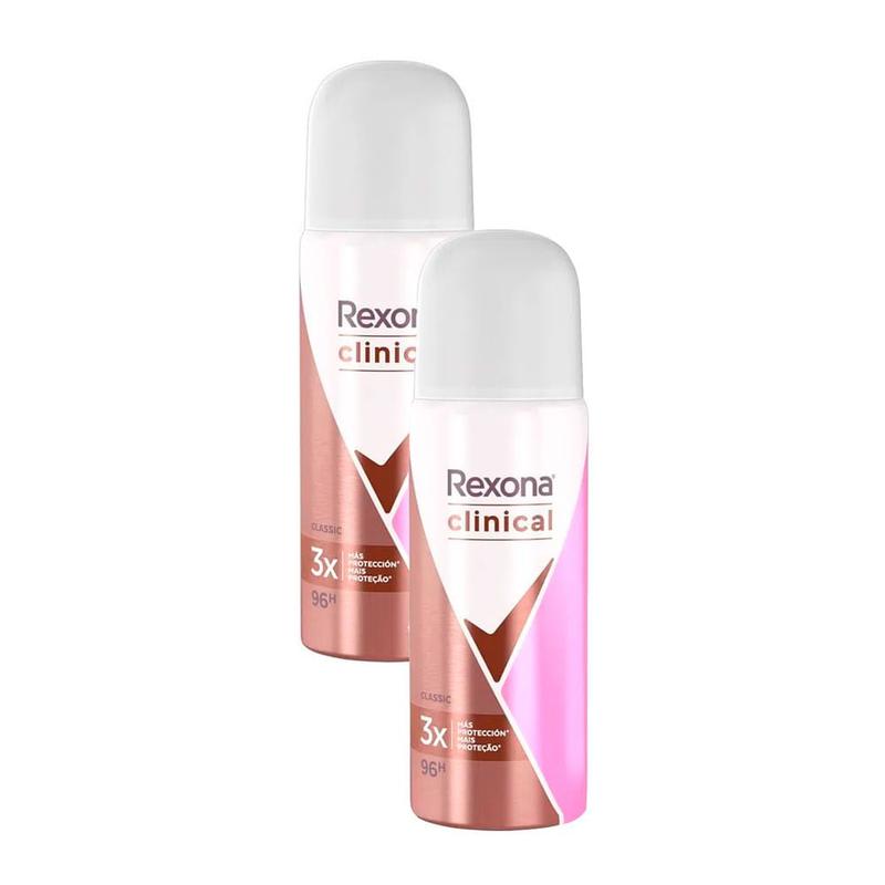 Kit 2 Desodorante Rexona Clinical Classic Aerosol Antitranspirante 96h ...