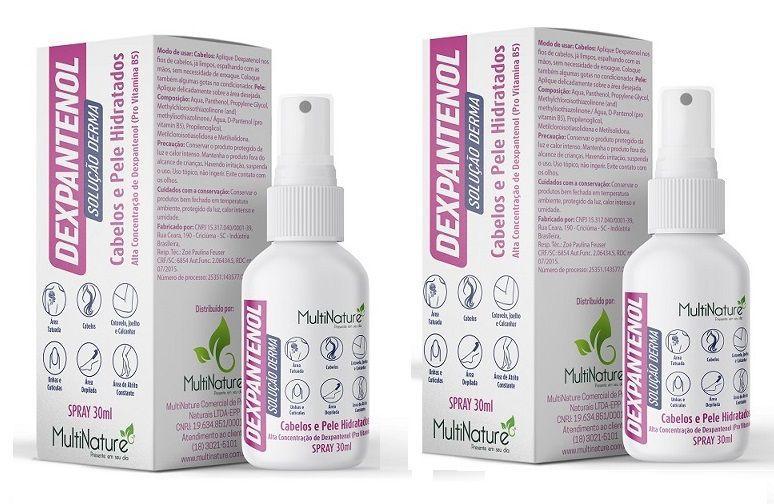 Kit 2 Dexpantenol Derma Spray 30ml Cabelos Pele Multinature ...