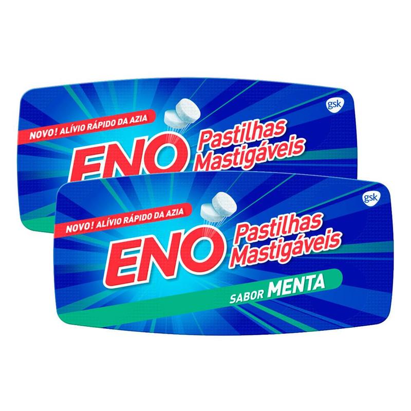 Kit 2 Eno Pastilhas Mastigáveis Sabor Menta com 8 Unidades - Pastilha ...
