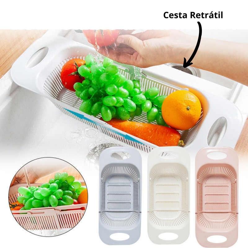 Kit 2 Escorredor De Alimentos para Lavar Macarrão Legumes Salada Frutas ...