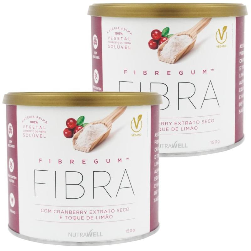 Kit 2 Fibregum Fibra com Cranberry 150g Nutrawell - Fibras Alimentares ...