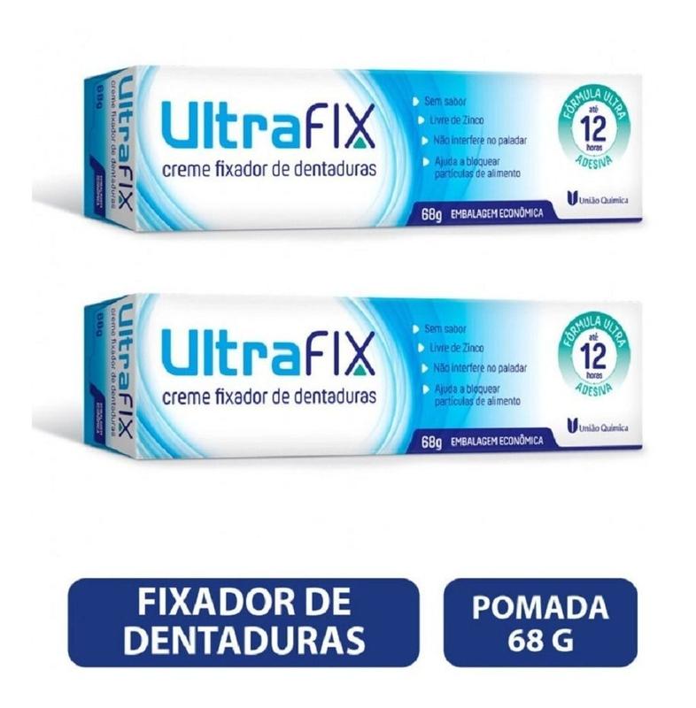 kit 2 Fixador de dentadura 12 horas Ultrafix Sem Sabor 68g - UNIAO ...