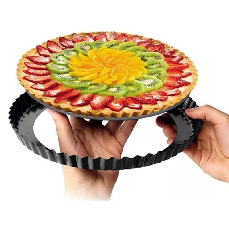 Kit 2 Forma Para Tortas E Quiches Aço Com Fundo Removível 26 - Wellmix ...