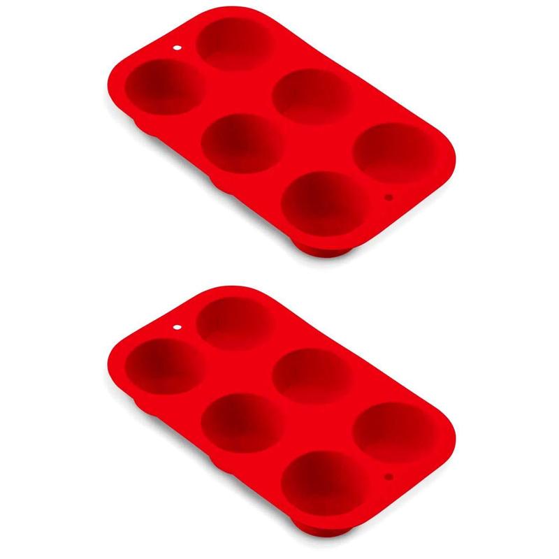Kit 2 Forma Silicone Cupcake Muffin 6 Cavidades Bolo Forno - Up Home ...