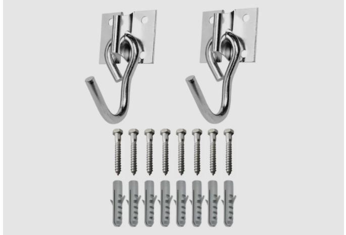 Kit 2 Gancho Para Armar Rede De Dormir Completo Com Buchas E ...