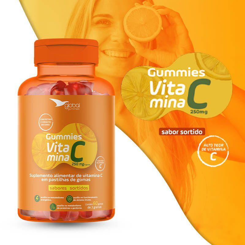 Kit - 2 Gummies Vitamina C 125MG Sabores Sortidos 60UN - GLOBAL ...