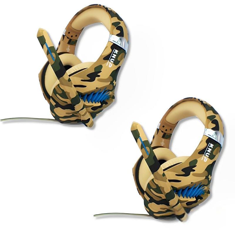 Kit 2 Headset Gamer Knup KP-GA01 Camuflado, compatível com PC, Console ...